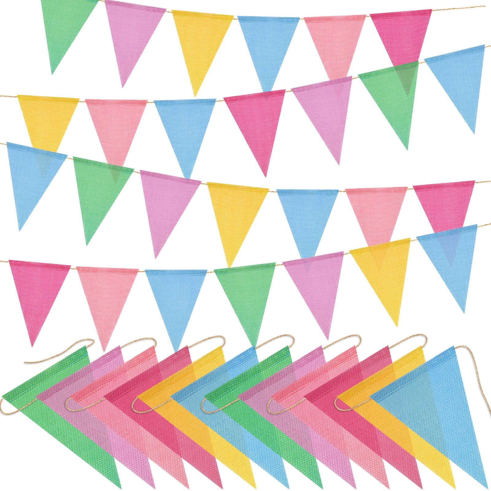 Snapklik.com : 48 Flags Pennant Banner Flags Pastel Bunting Triangle ...