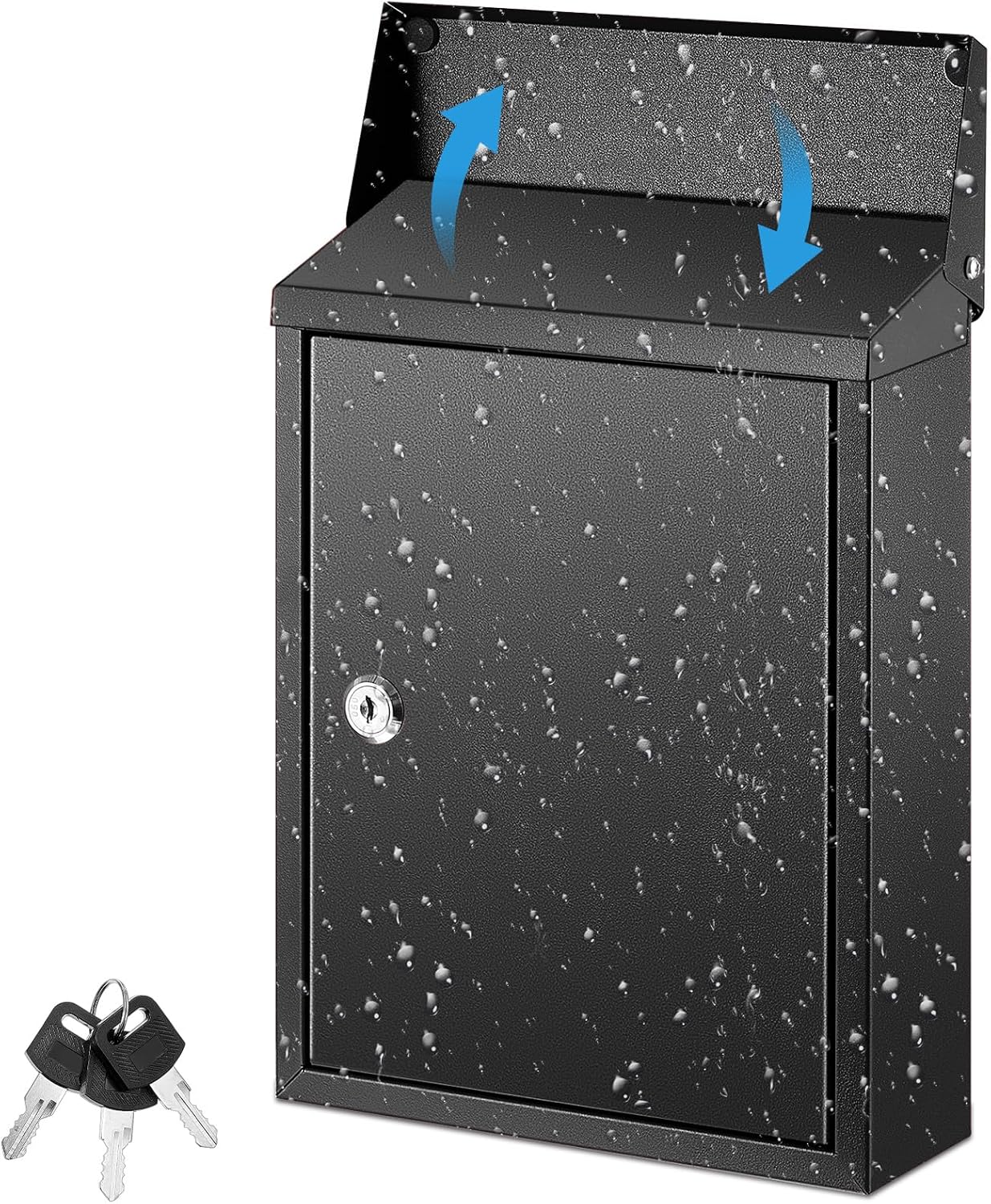 Yaocom Metal Locking Mailbox Wall Mount Key Drop Mailbox for Outside ...