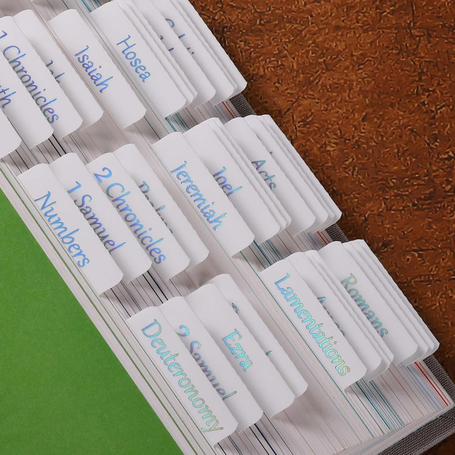 Amazon.com : Thinkor Reposition Laminated Holographic Bible Tabs, Large ...