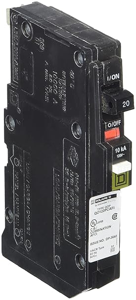 Square D - QO120PCAFI 20-Amp Single-Pole Plug-On Neutral CAFCI Circuit ...