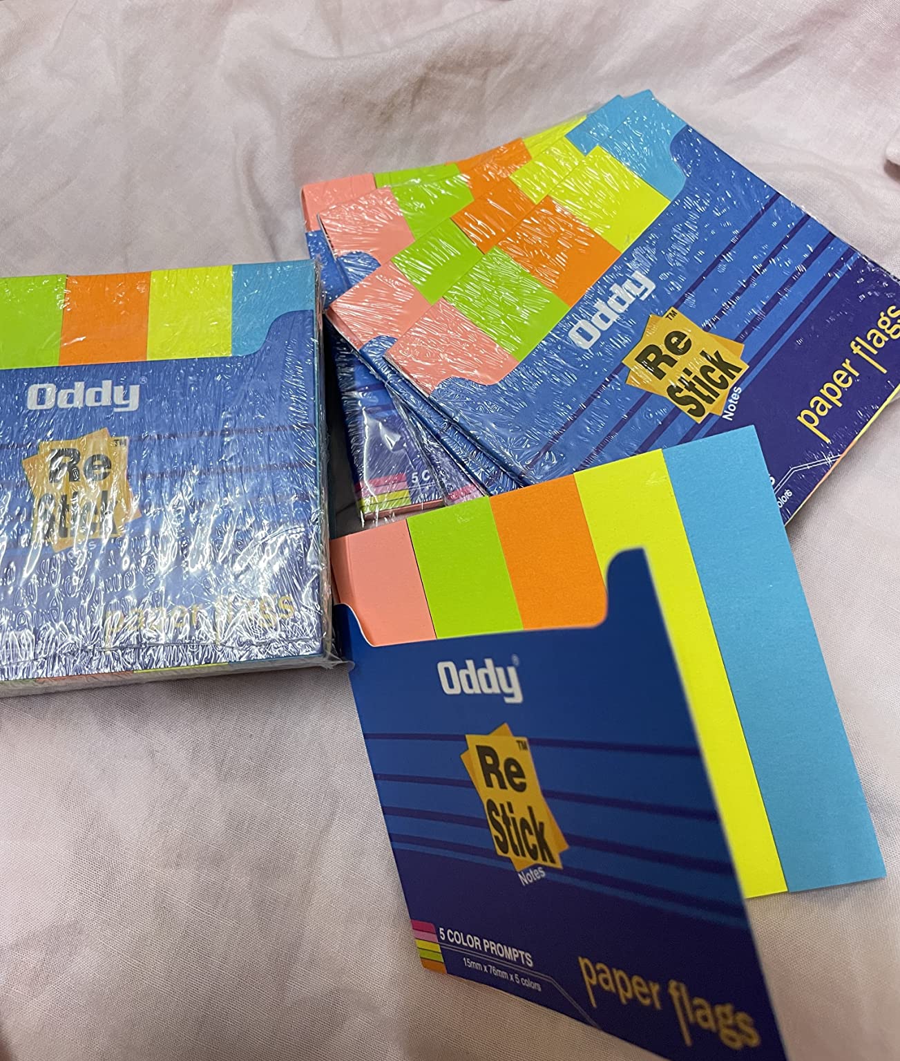 Oddy Re Stick Paper Flags 5 Colour Prompts 15 X 76 mm, 250 Sheets per ...