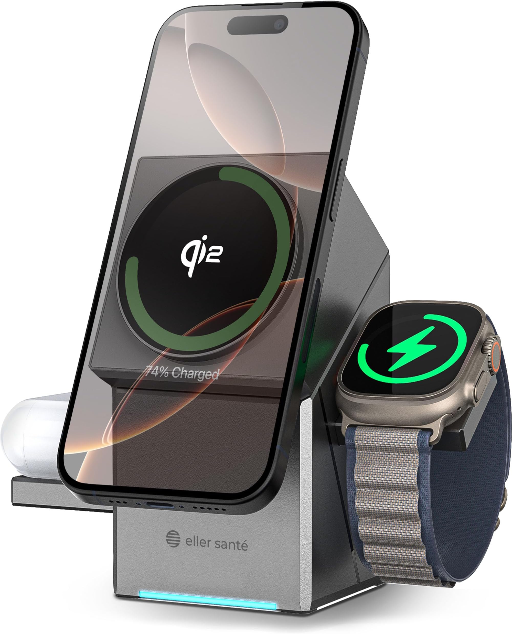 KRABERS Wireless Charger, 3 in 1 Charger Station for Apple iPhone ...