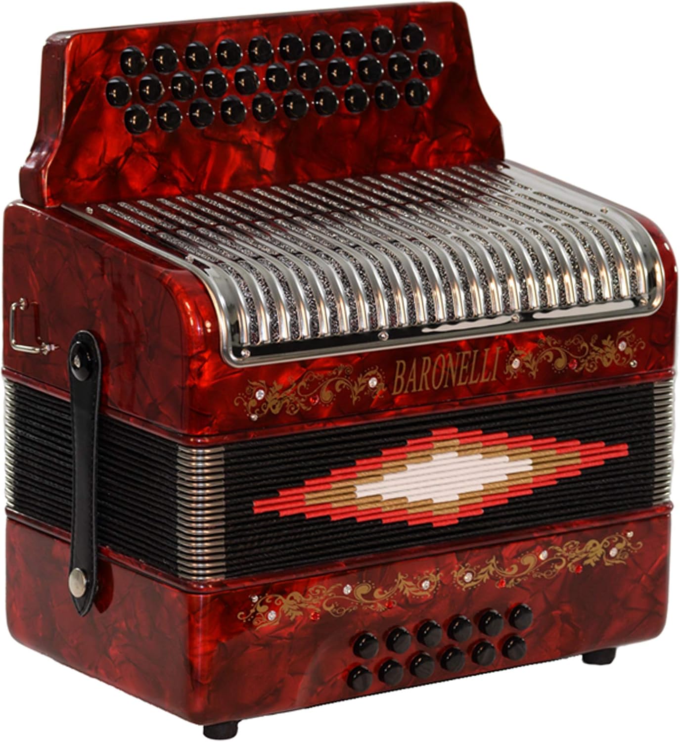 Amazon.com: Baronelli Accordion (AC3112STG-RD) : Musical Instruments