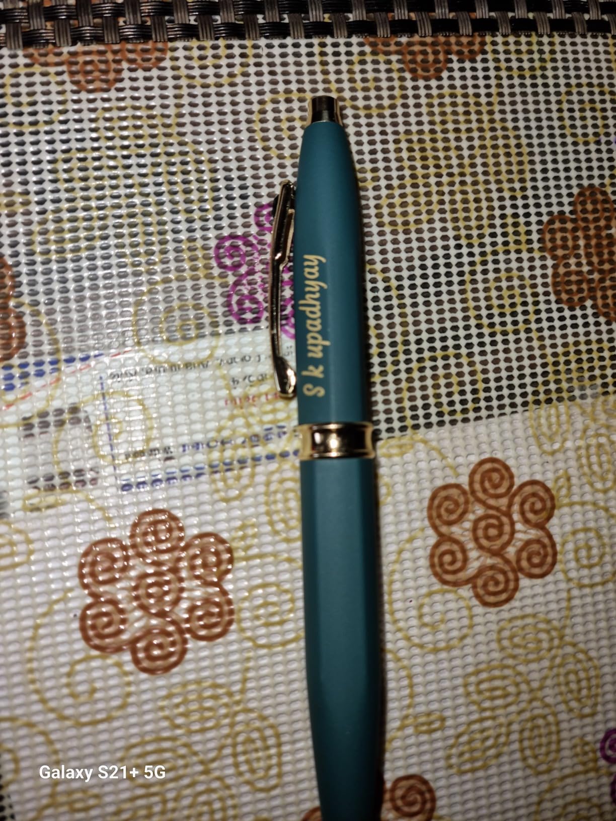 CrownLit Personalised Metal Pen with Name, Logo, Pack of 1 (Green Stone ...