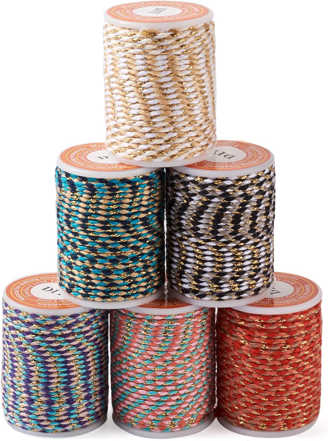 Amazon.com: Beadthoven 1.5mm Braided Cord, 25.8 Yards Colorful Beading ...