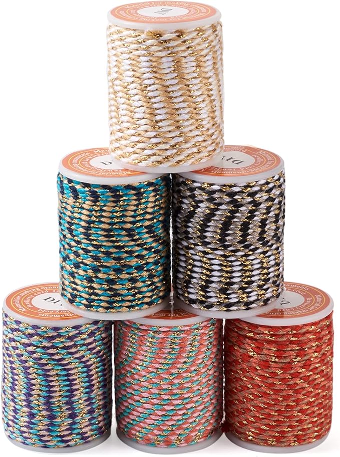 Amazon.com: Beadthoven 1.5mm Braided Cord, 25.8 Yards Colorful Beading ...