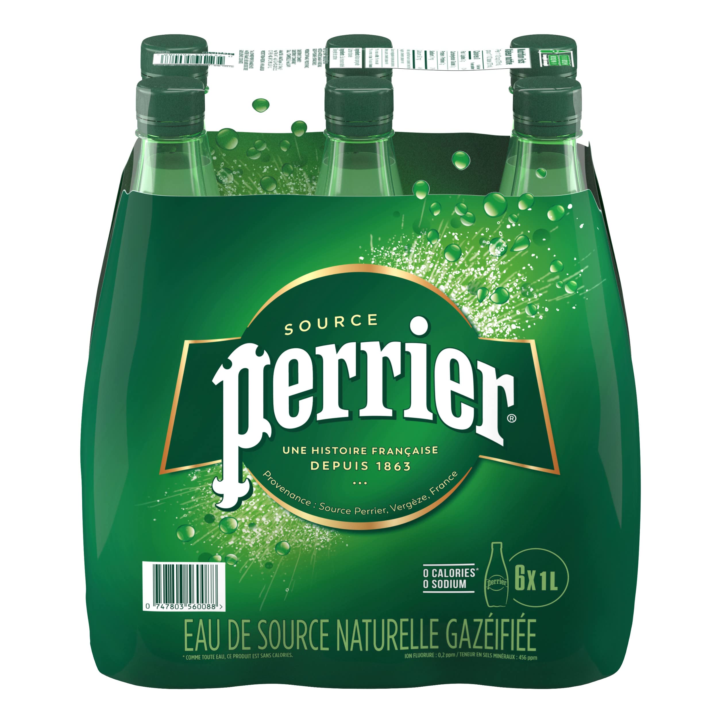 Perrier Carbonated Natural Spring Sparkling Water, Original, 1L Plastic ...
