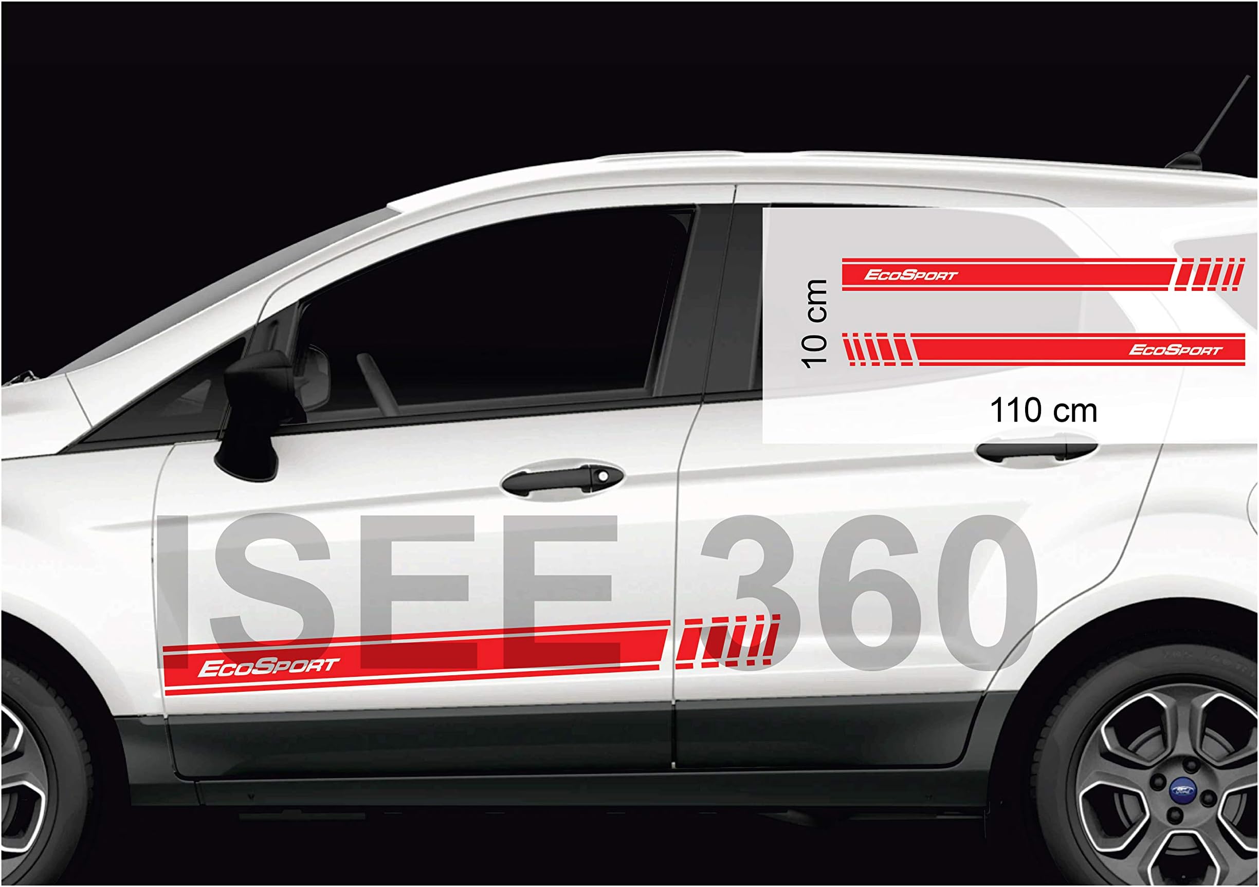 ISEE 360® Ford Ecosport Car Stickers Exterior Titanium Rooftail Door ...