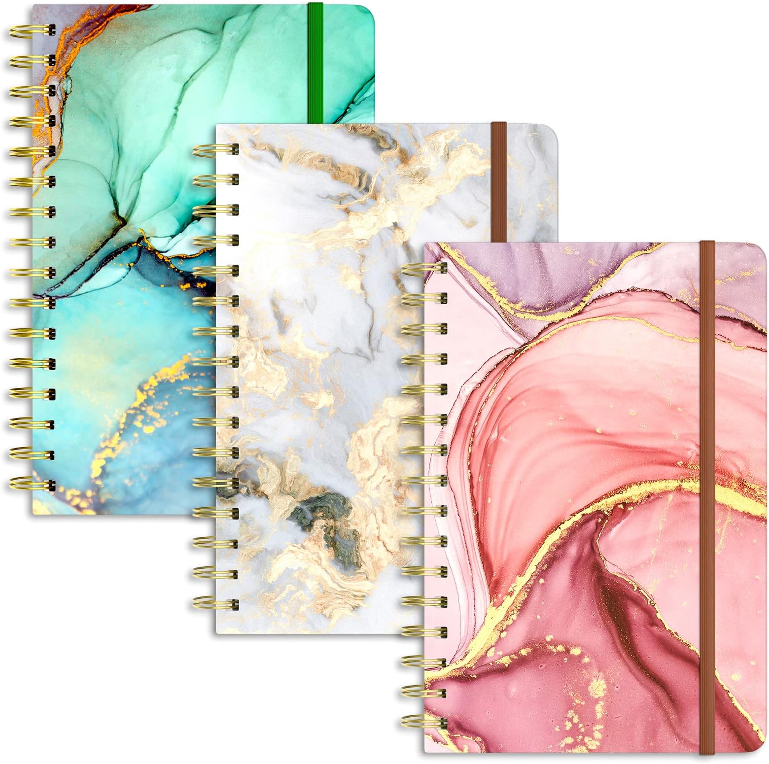Amazon.com : EOOUT 8 Pack Spiral Notebook, Hardcover A5 Notebooks ...
