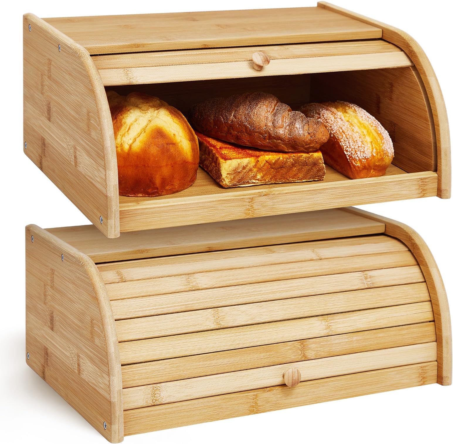 Amazon.com: Large bread box bread basket wooden box storage boxes ...