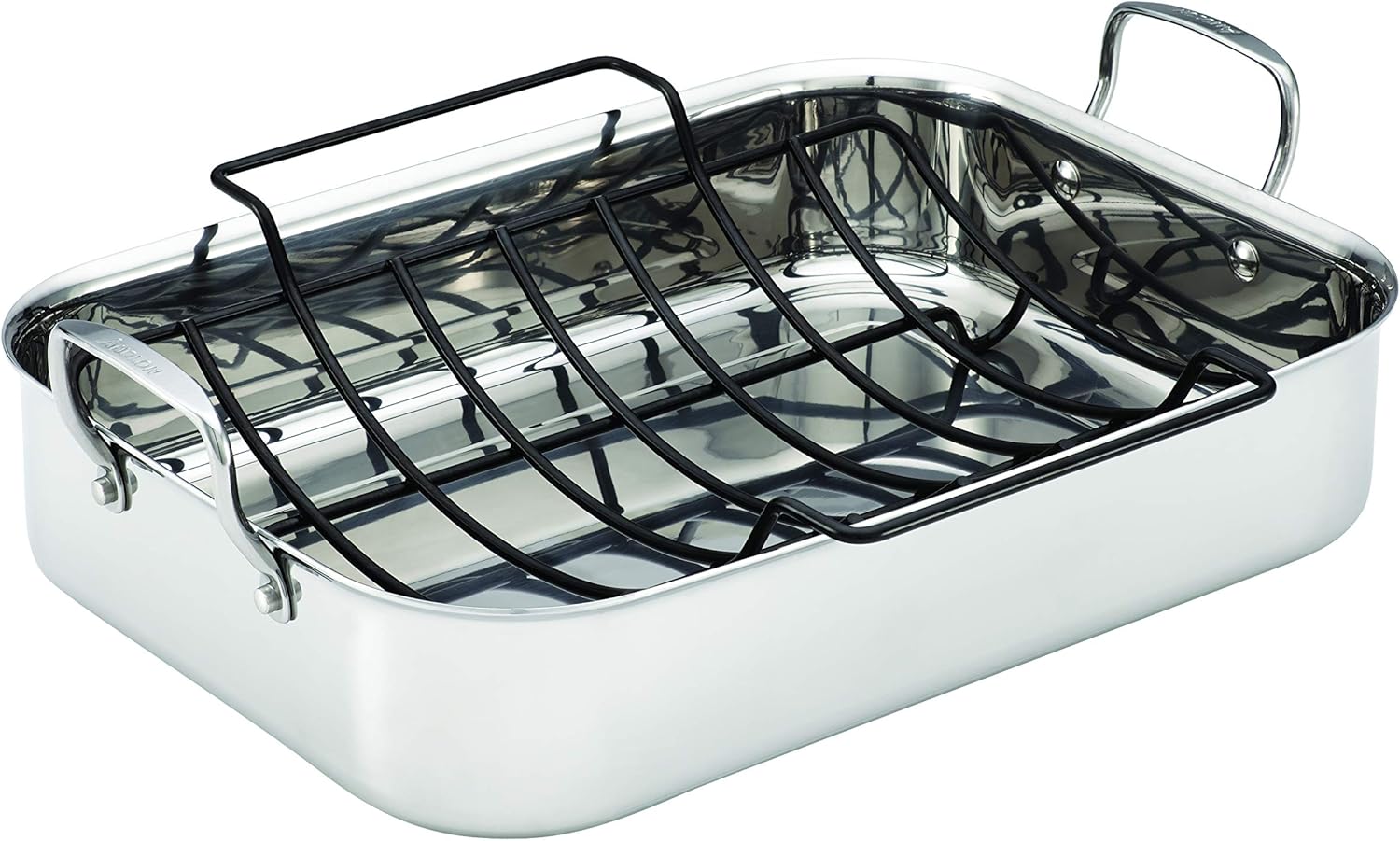 Amazon.com: Anolon Triply Clad Stainless Steel Roaster / Roasting Pan ...