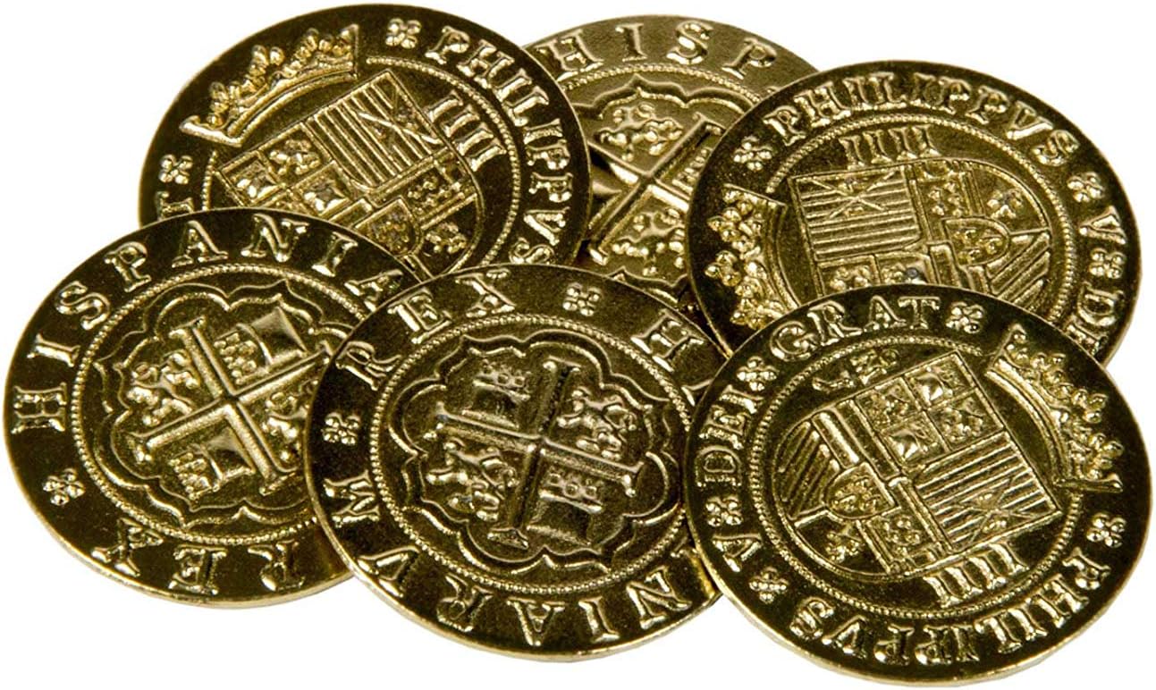 Amazon.com: The Broken Token Prop Coins - 35mm Gold Pieces of Eight ...
