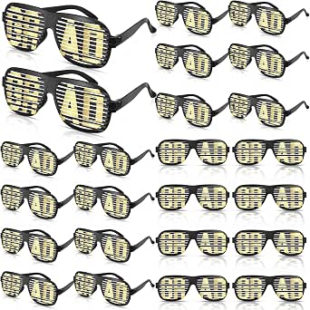 Amazon.com: Shyyween 24 Pieces Grad Plastic Shutter Glasses Bulk Black ...