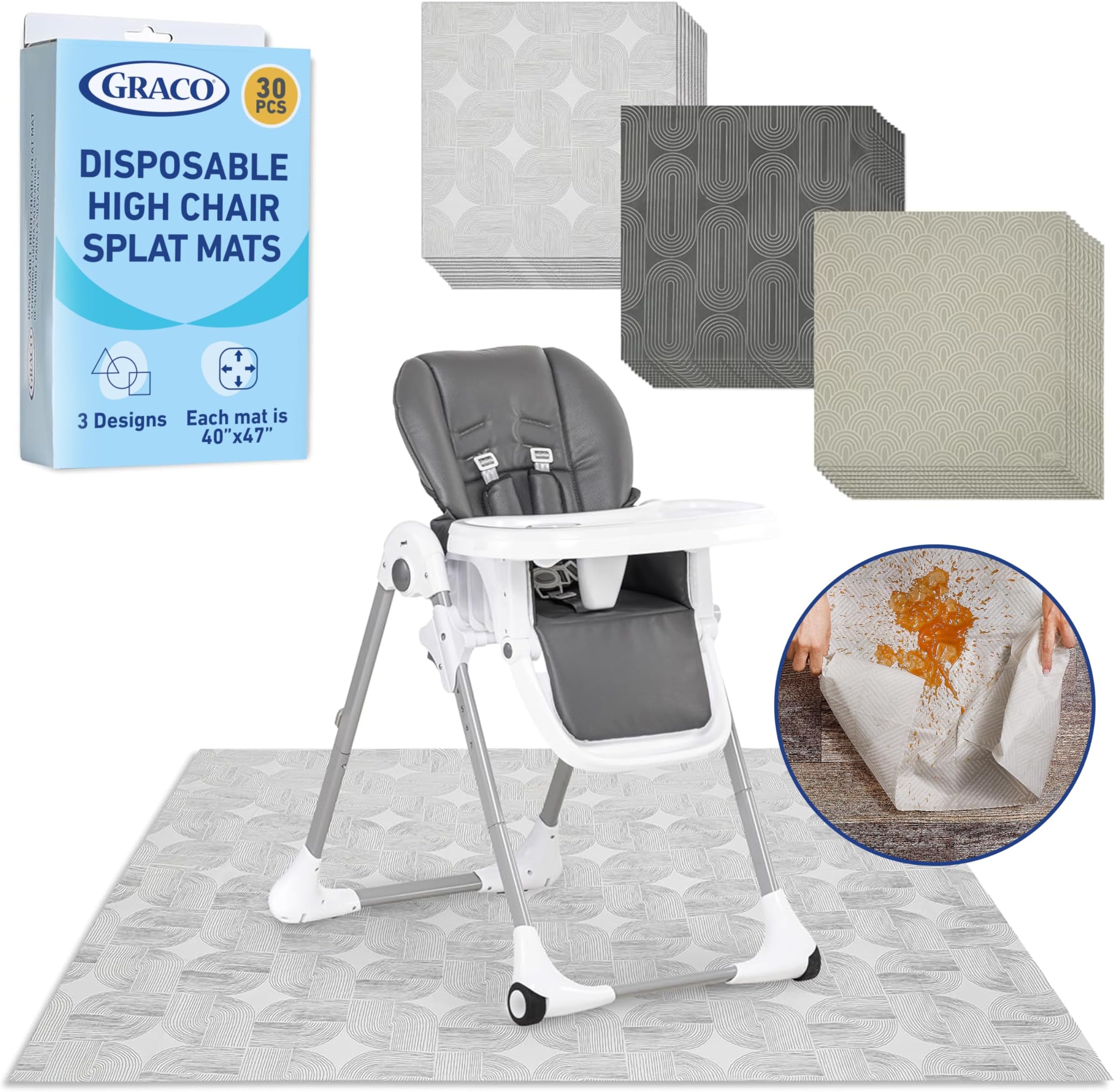 Amazon.com : Disposable Baby Splat Mat for Under High Chair, 20 Packs ...