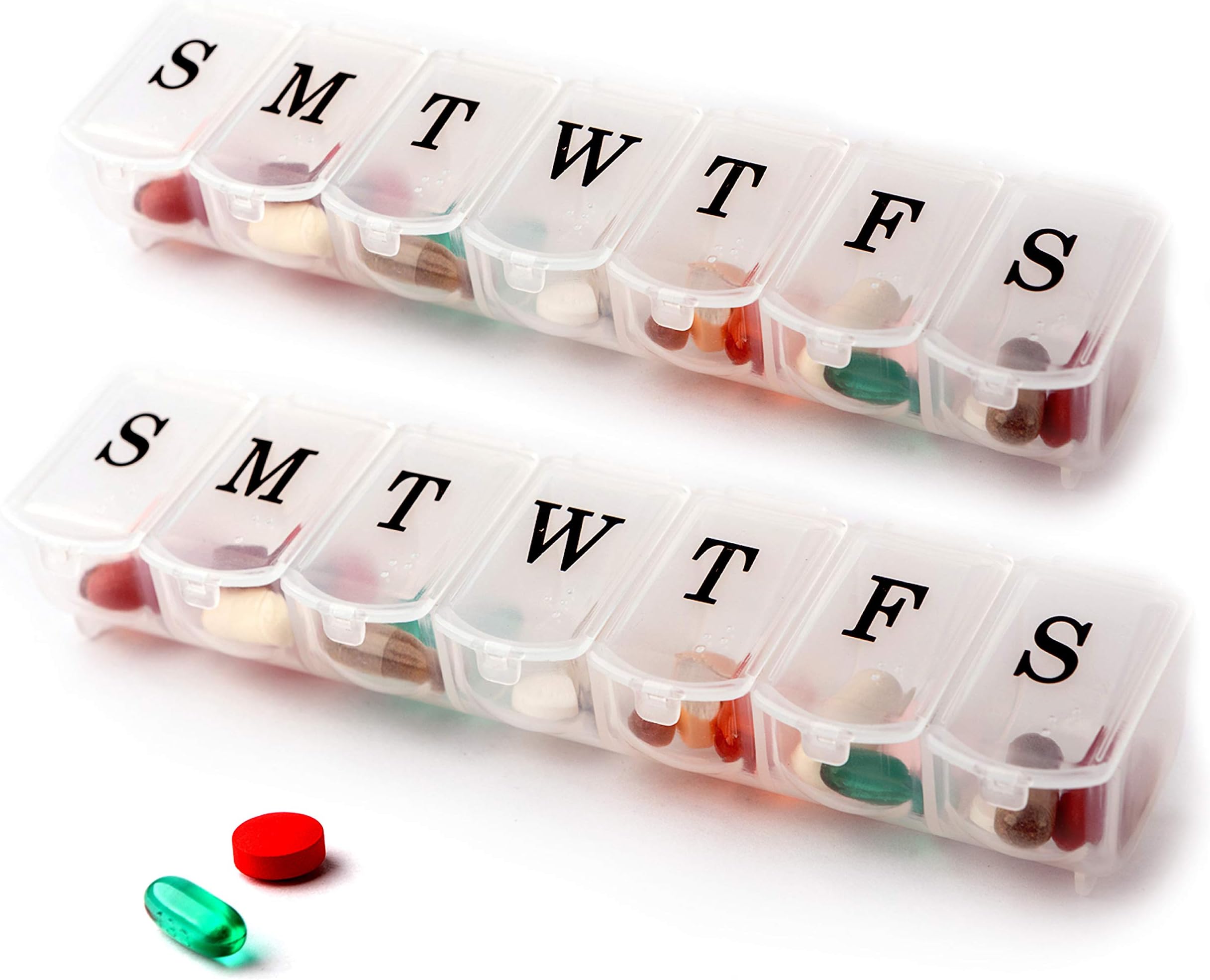 Amazon.com: 2 Packs Small Weekly Pill Organizer,Pocket Daily Pill Case ...