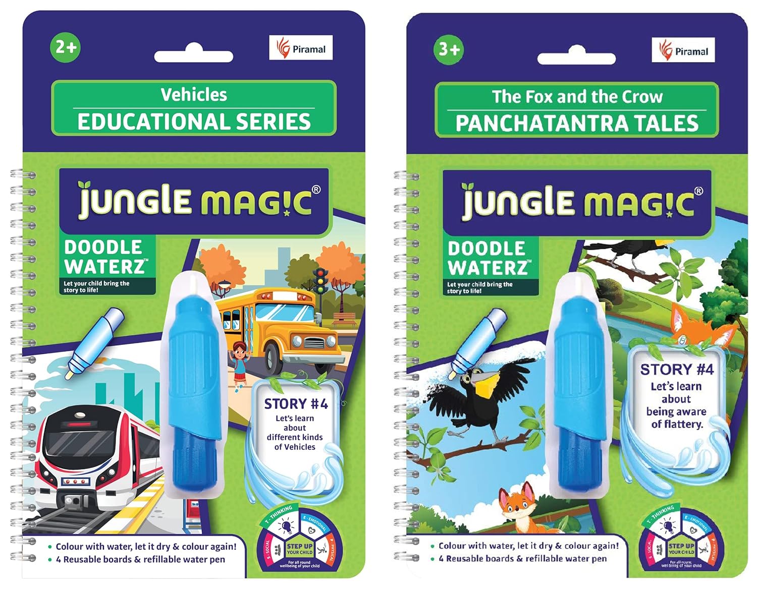 Buy Jungle Magic Doodle Waterz - Reusable I Water Colouring Book ...