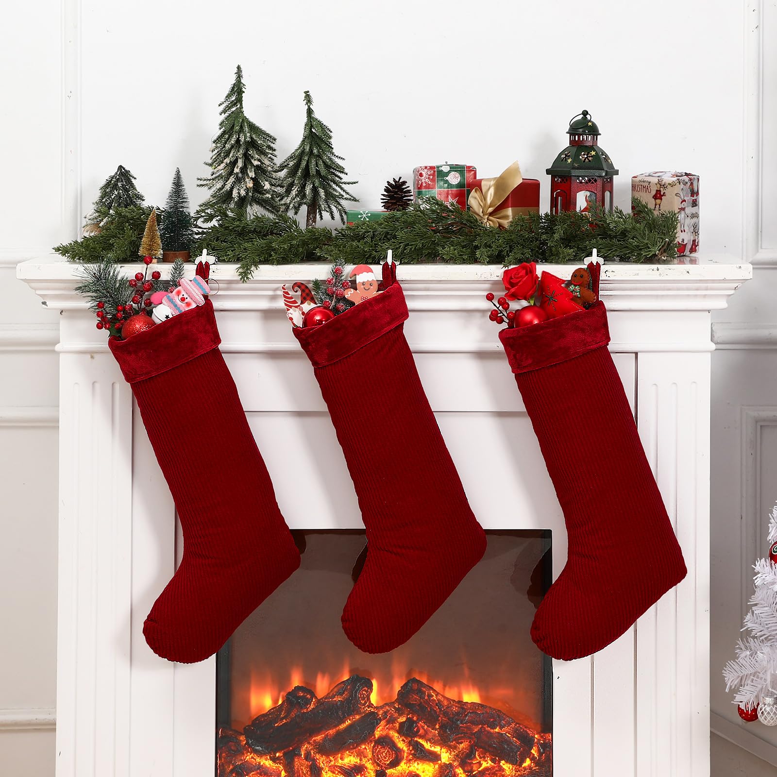 Amazon.com: Outus 3 Pcs Velvet Christmas Stockings 19 Inch Large Xmas ...