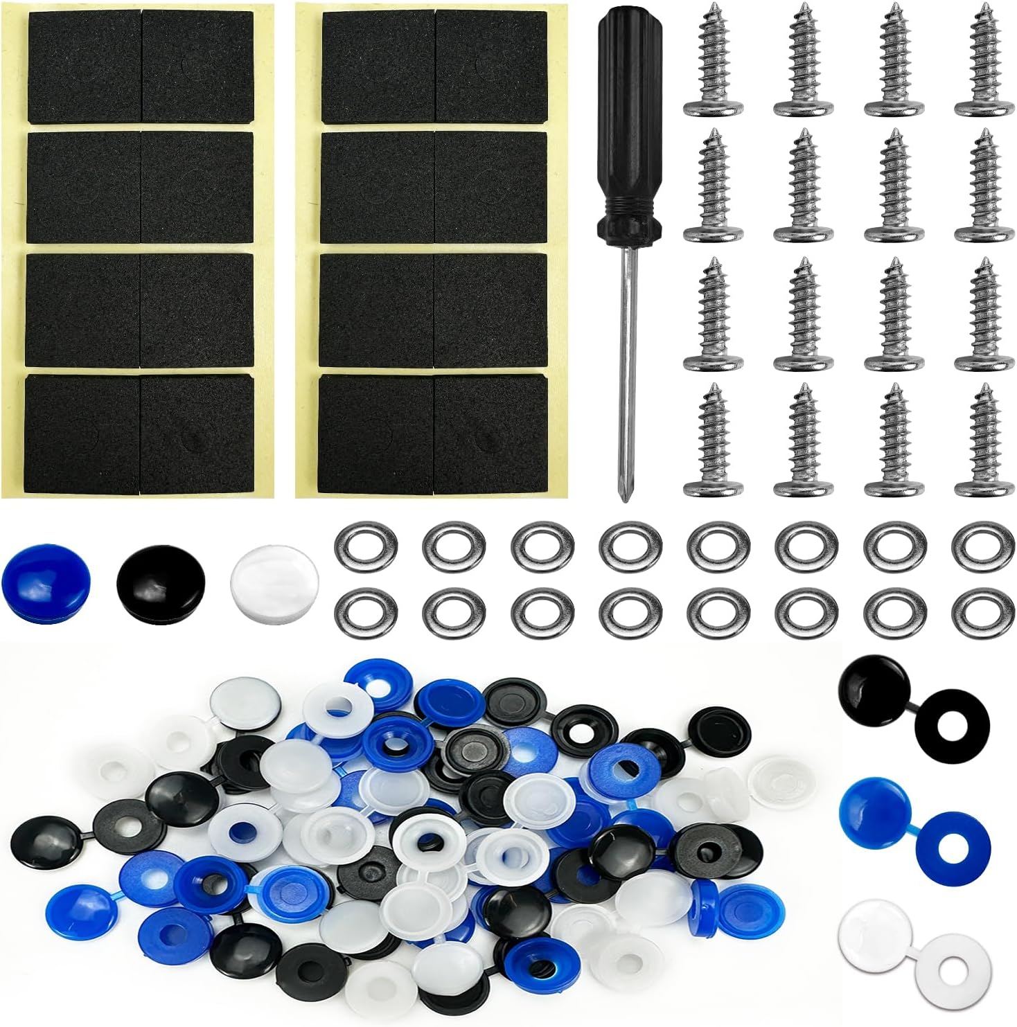 Pangda 10 Pieces Double Sided Sticky Tape with 16 Set Screws and Caps ...