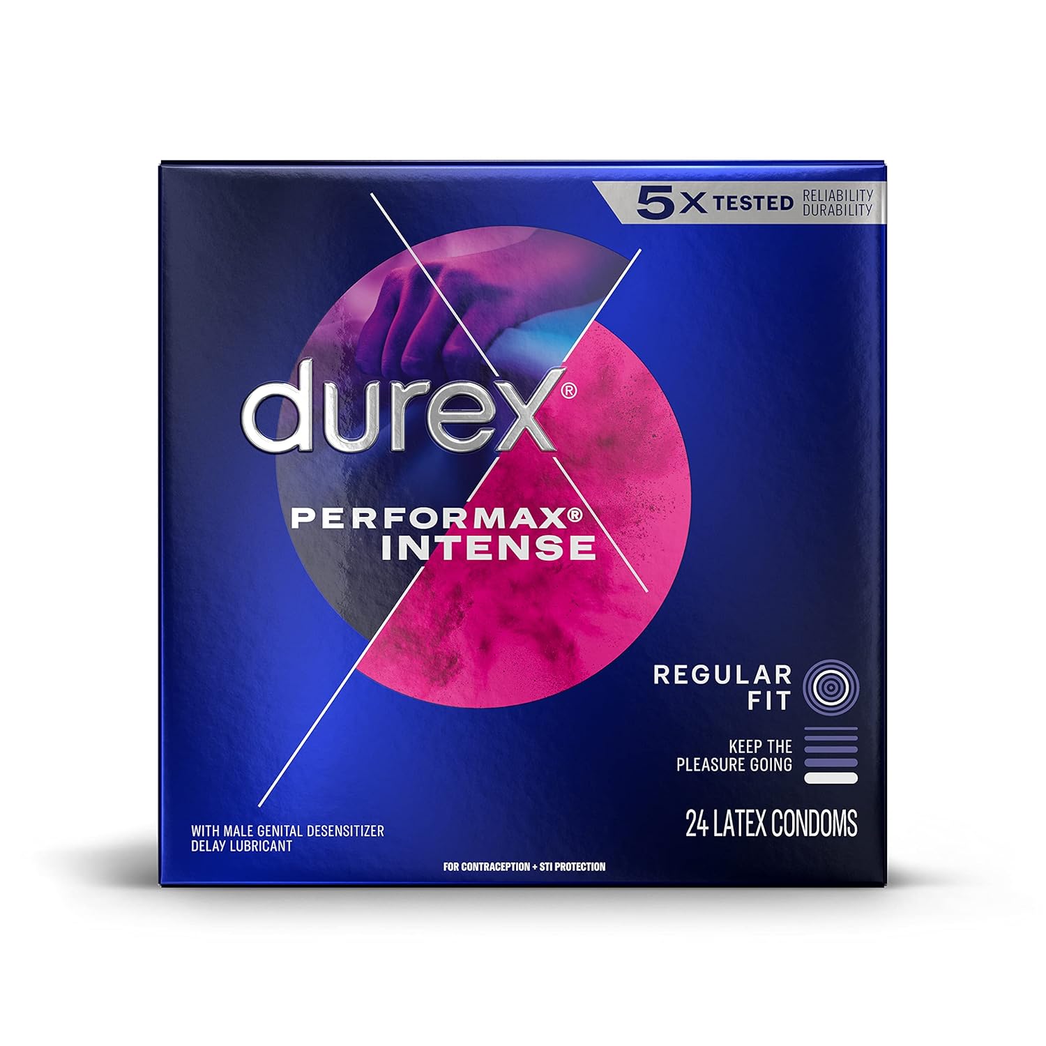 Buy Durex Performax Intense Ribbed Dotted Condoms with Delay Lubricant ...