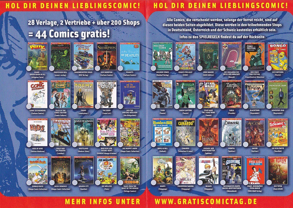 Gratis Comic Tag 2011 komplett (44 verschiedene Hefte) : div.: Amazon ...