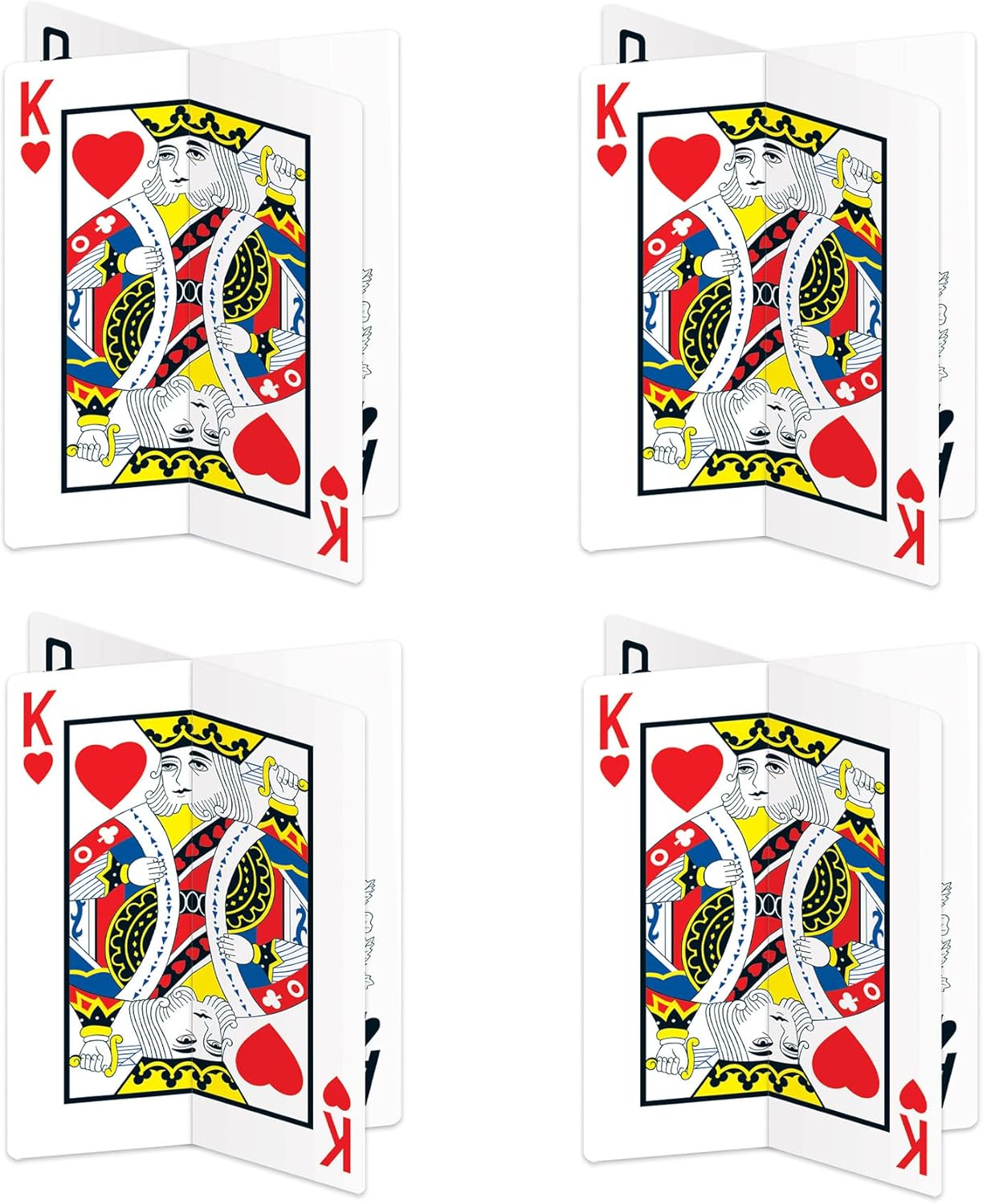 Beistle 4-Pack 3-D Playing Card Centerpieces, Table Decorations for ...