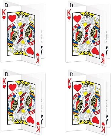 Amazon.com: Beistle 4-Pack 3-D Playing Card Centerpieces, Table ...
