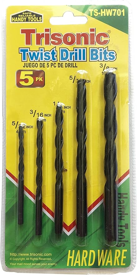 Amazon.com: Trisonic TS-HW701 Twist Drill Bits, 5 Piece : Tools & Home ...