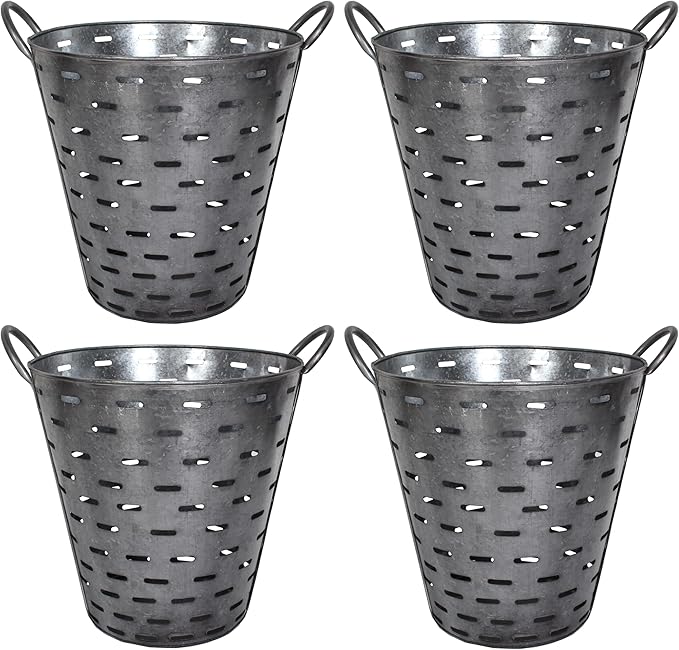 Amazon.com : Sweet Summer Living Outdoor/Indoor Set of 4 Olive Buckets ...