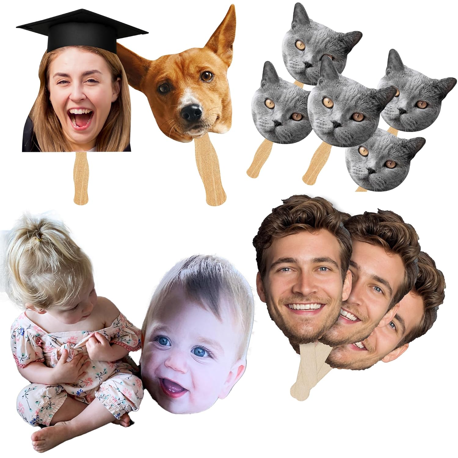 Amazon.com: Jasilon Big Head Cutout,Fat Heads on Stick Custom Photo ...