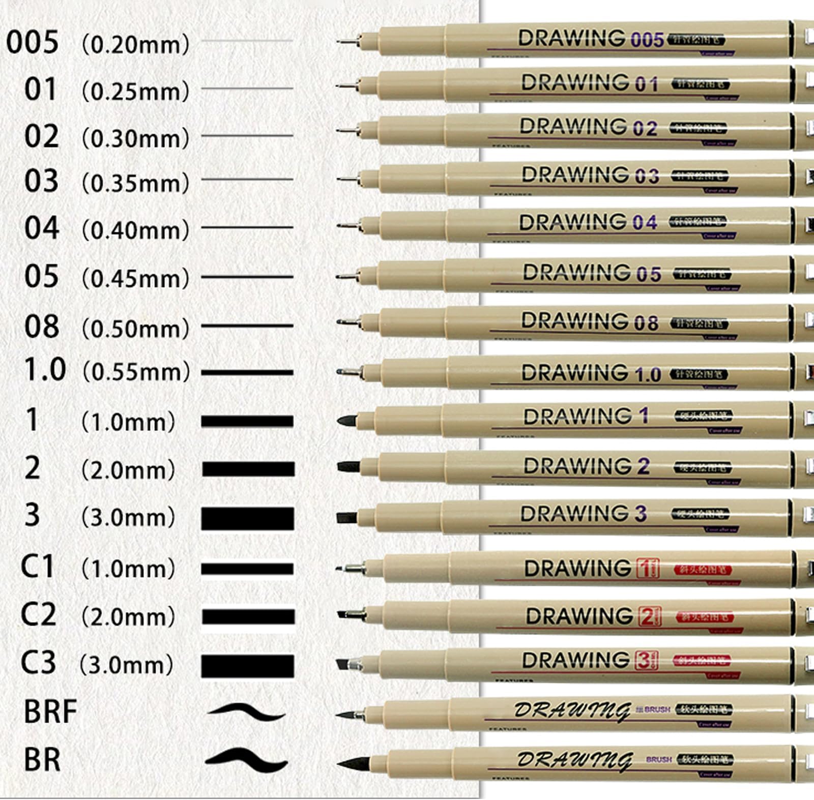 Amazon.com : Micro Fineliner Drawing Art Pens: 12 Black Fine Line ...