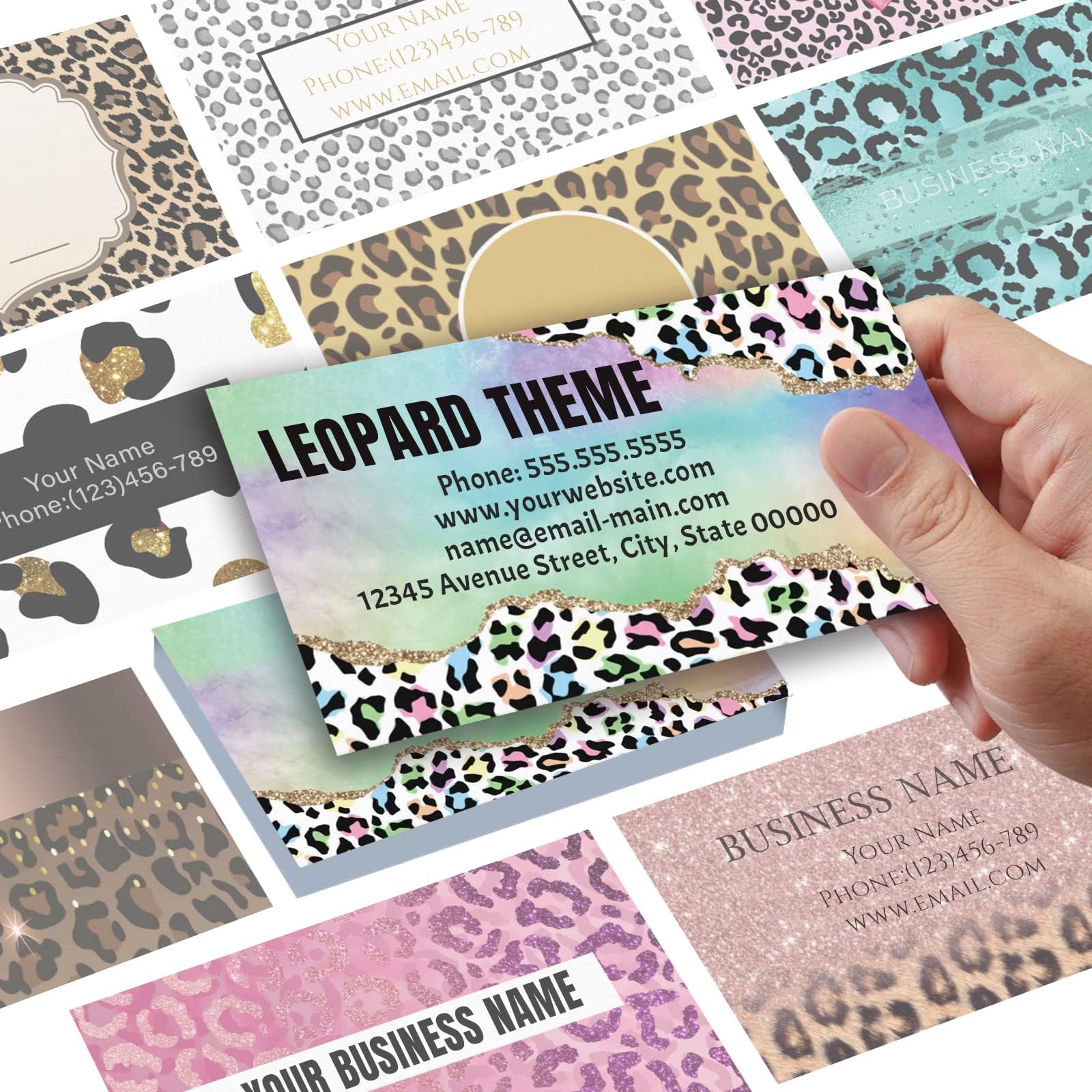 Amazon.com : Business Cards Customize with Leopard Templates, Custom ...