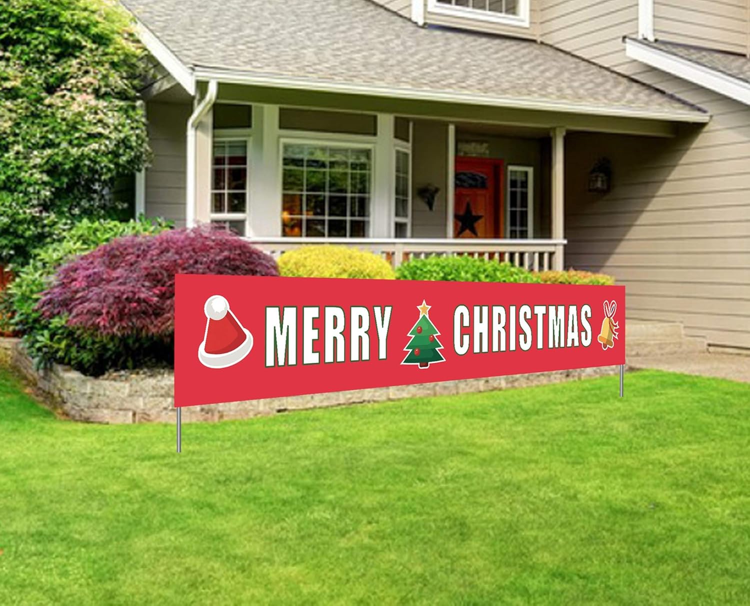 Amazon.com: Merry Christmas Banner | Large Xmas Sign | Huge Xmas House ...