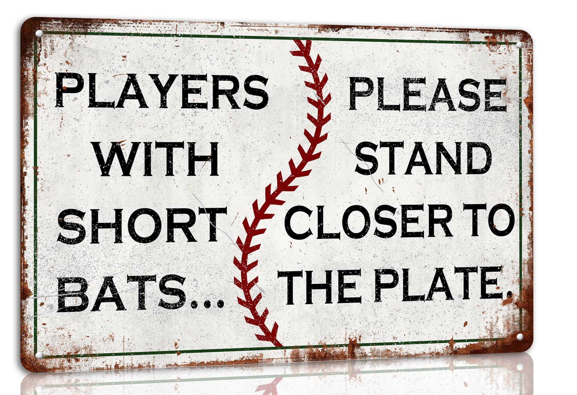 Amazon.com : Funny Bathroom Sign Players With Short Bats Please Stand ...
