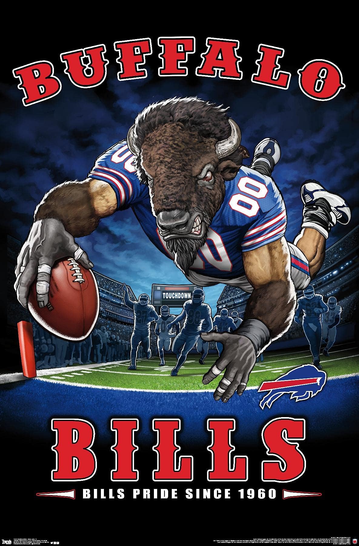 Amazon.com: Buffalo City Bills American Football Poster Oil Painting ...