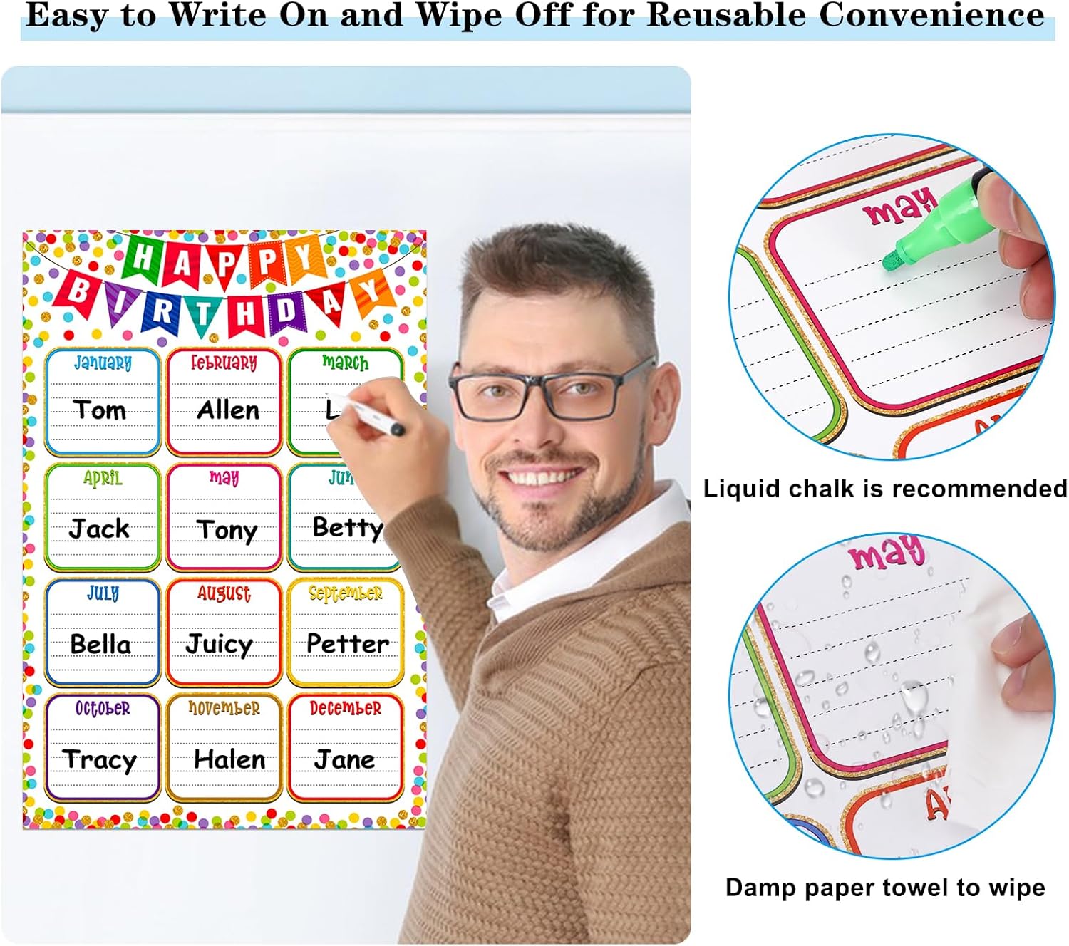 FaCraft Birthday Chart for Classroom - Confetti Australia | Ubuy
