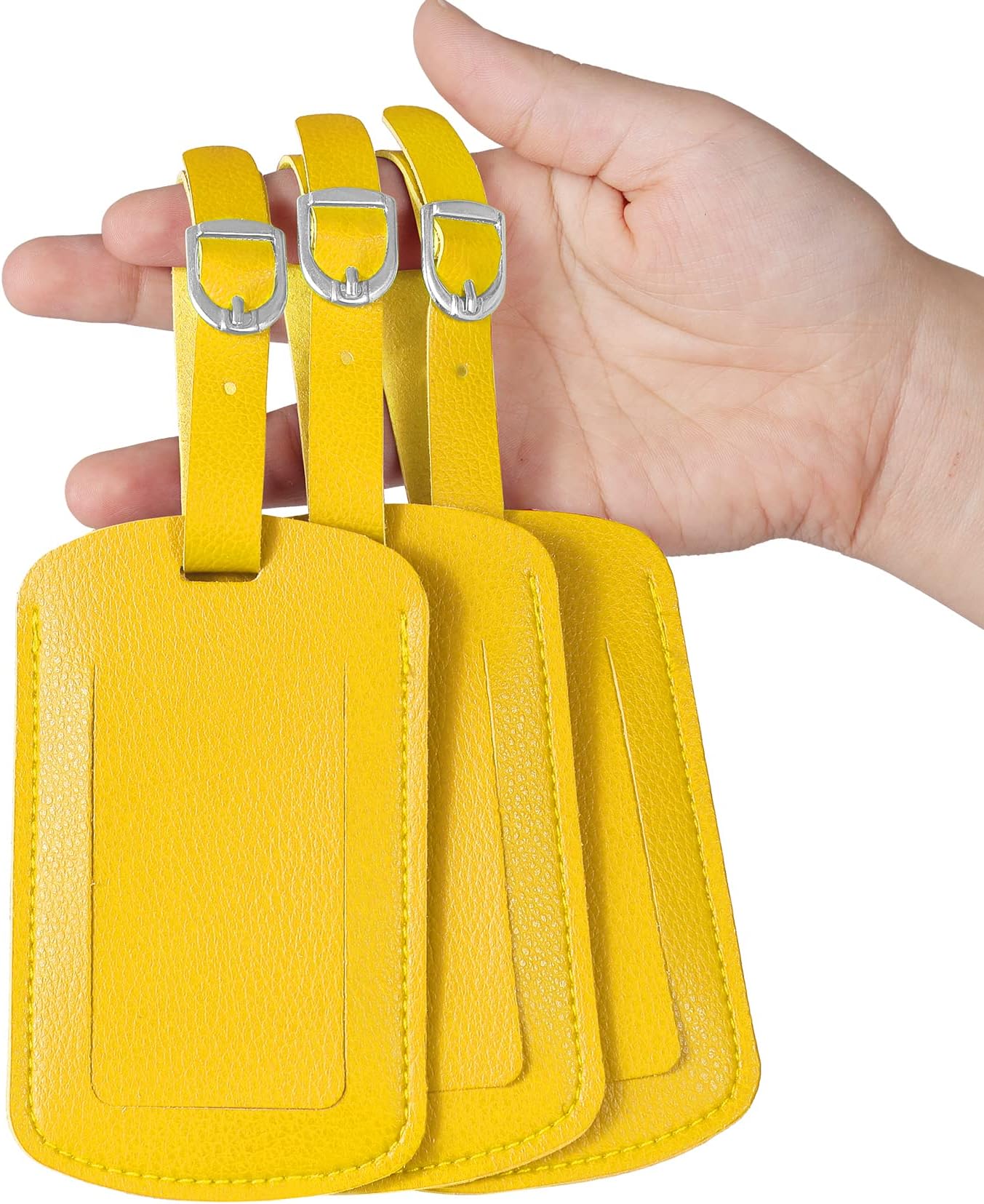 Vividwise Luggage Tags with Name ID Card, Leather Luggage Suitcases Tag ...