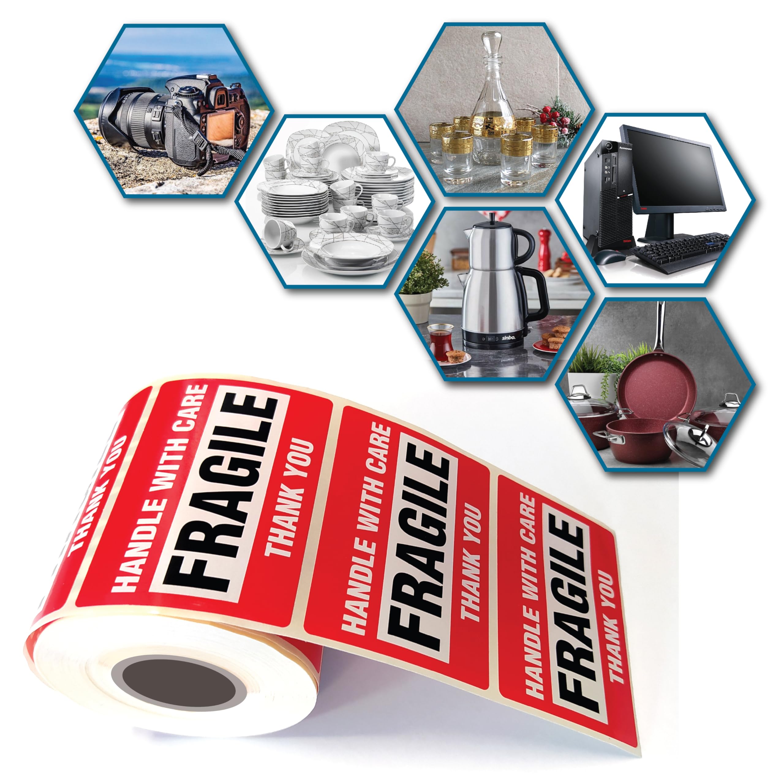 Snapklik.com : Fragile Warning Labels 2x3 Inch 500 Pcs