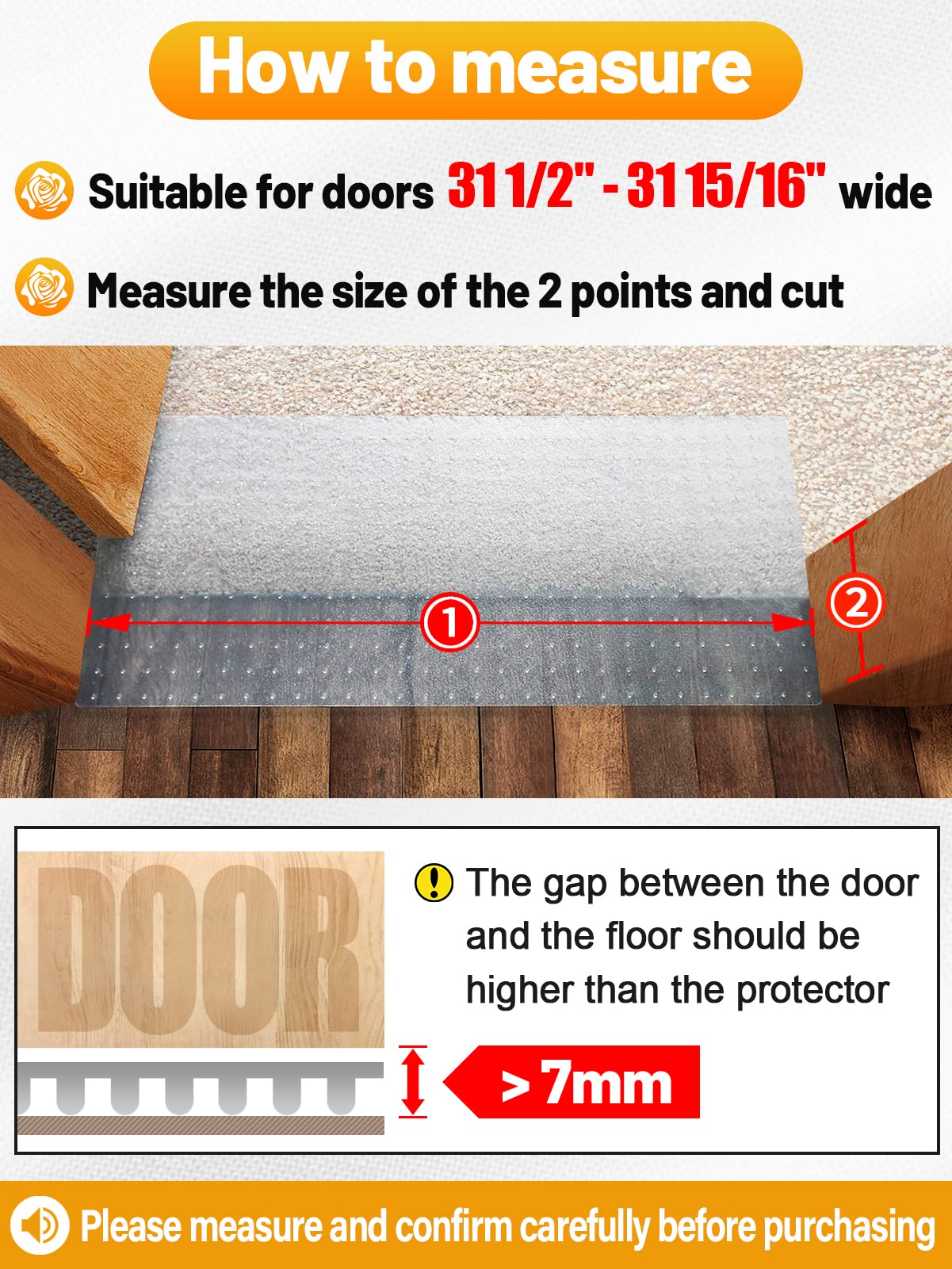 8.69Ft Cat Carpet Protector, Heavy Duty Plastic Pets Scratch Stopper ...