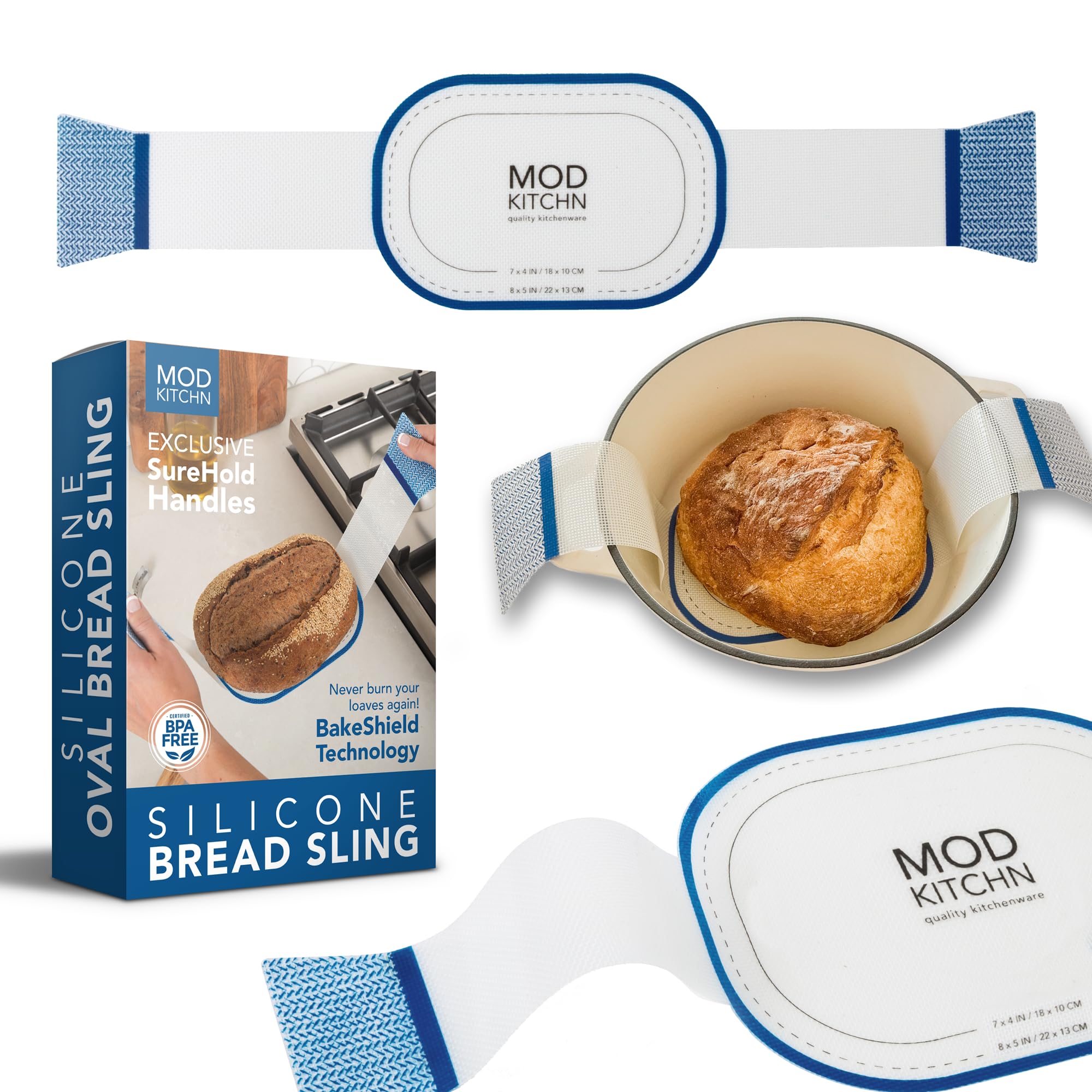 Amazon.com: ModKitchn Small Oval Silicone Bread Sling for Dutch Oven ...