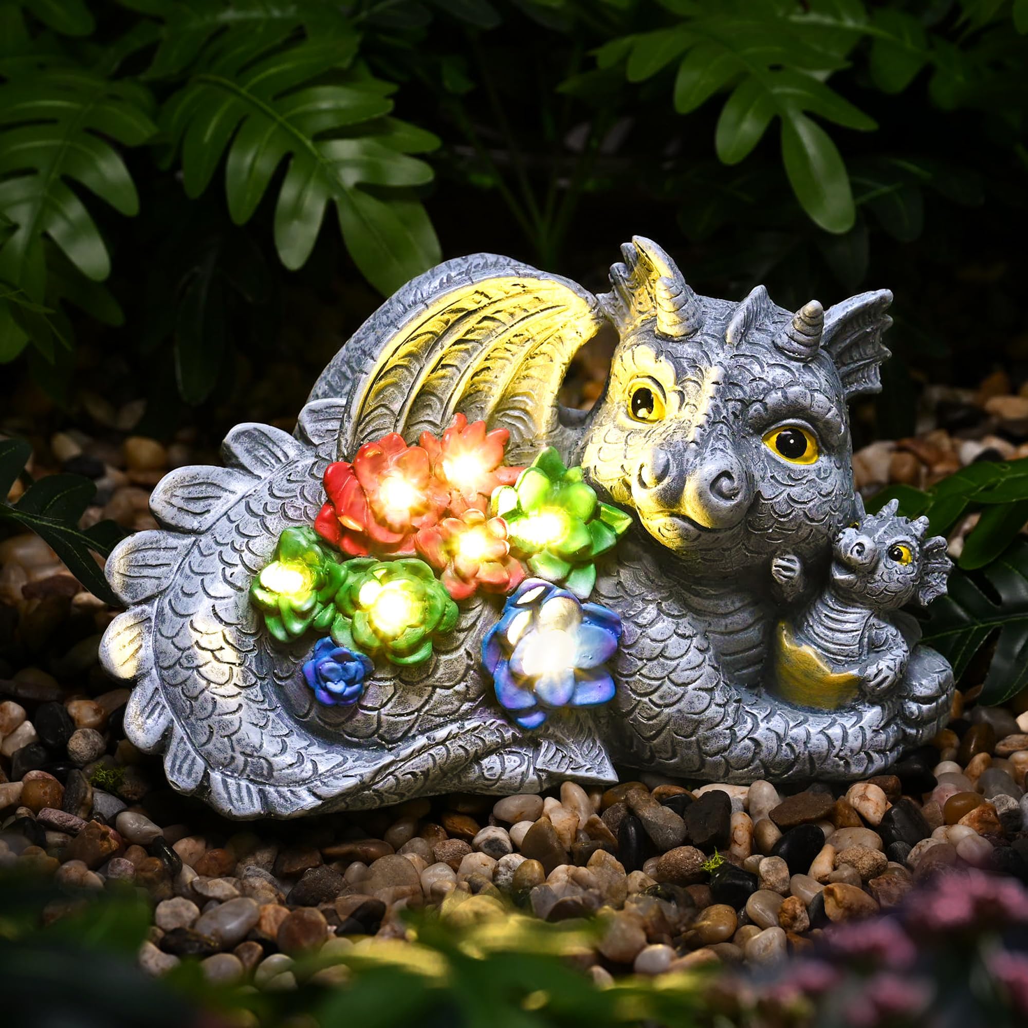 Amazon.com: Wind & Weather Dragon Garden Sculpture with Solar Globe |13 ...