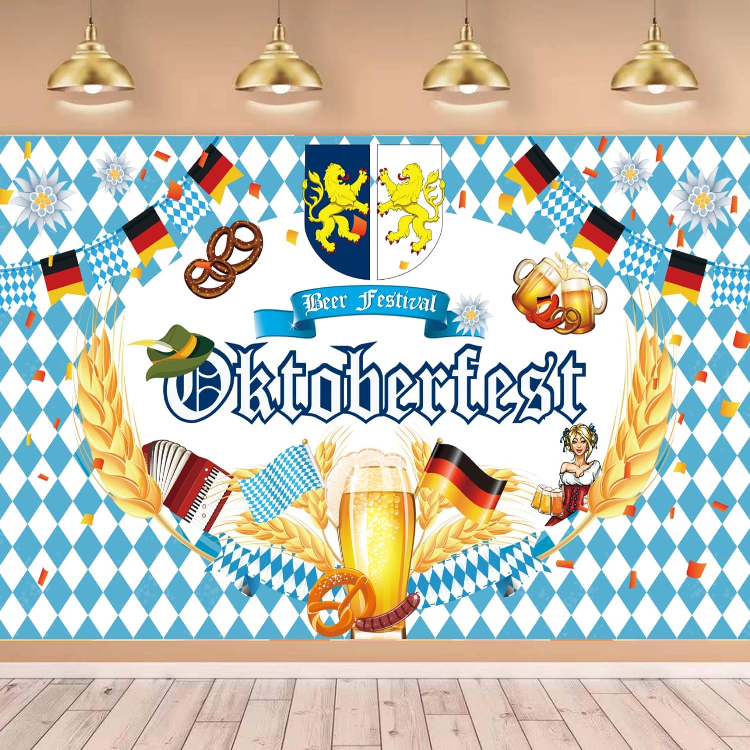 Amazon.com : Avezano Oktoberfest Banner Backdrop German Bavarian Beer ...