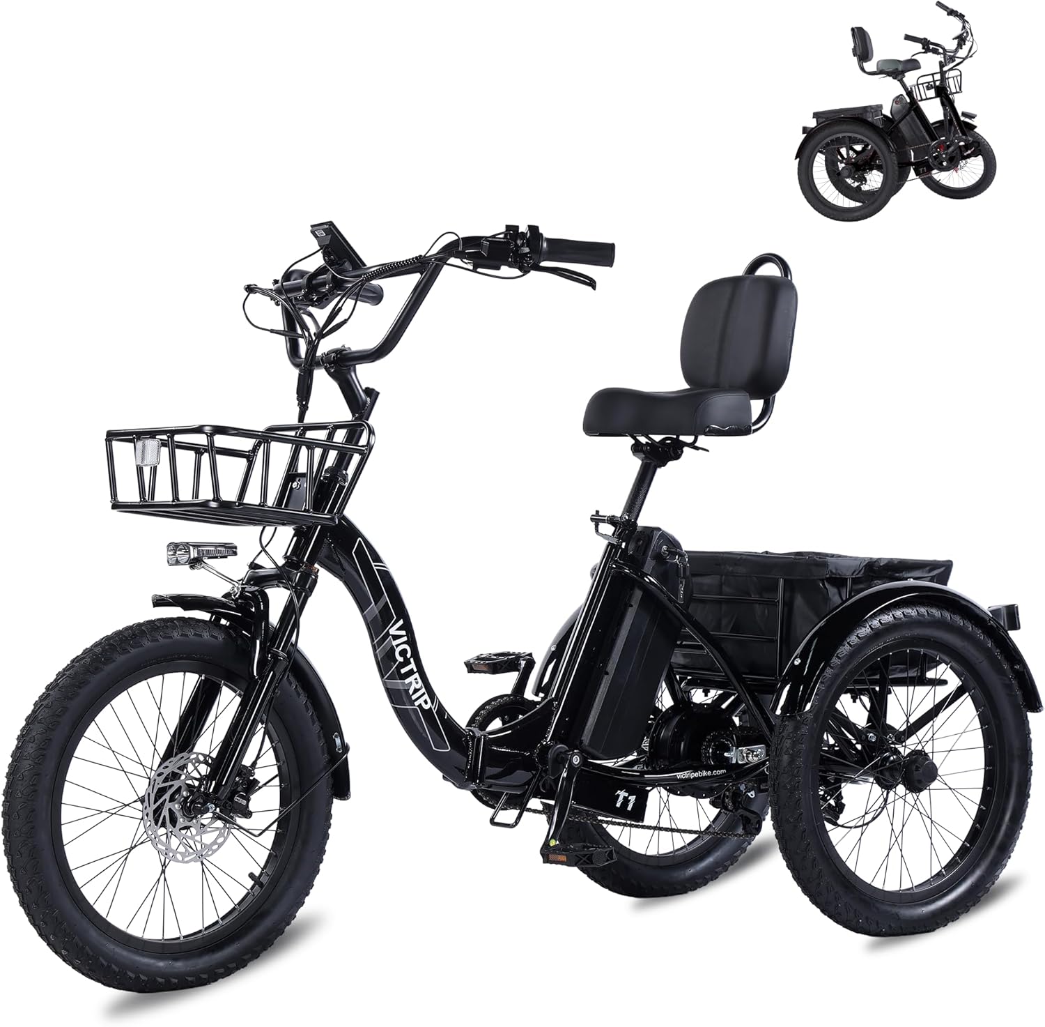 Amazon.com : VICTRIP T1 Triker Electric Bike, Peak 1000W Motor ...