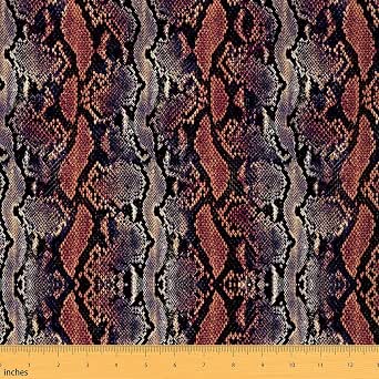 Amazon.com: Snakeskin Upholstery Fabric by The Yard, Colorful Stripe ...