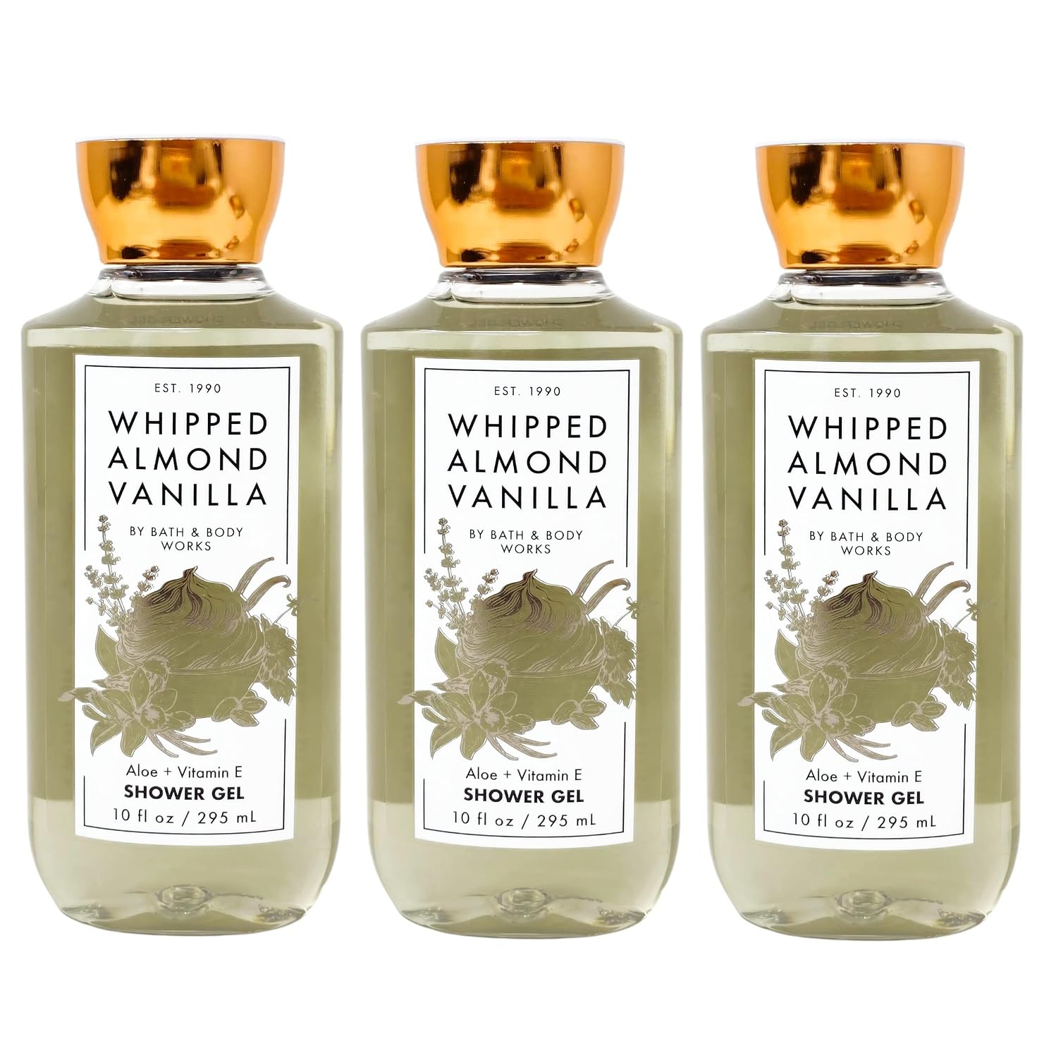 Amazon.com : Bath WHIPPED ALMOND VANILLA Value Pack - lot of 3 Shower ...