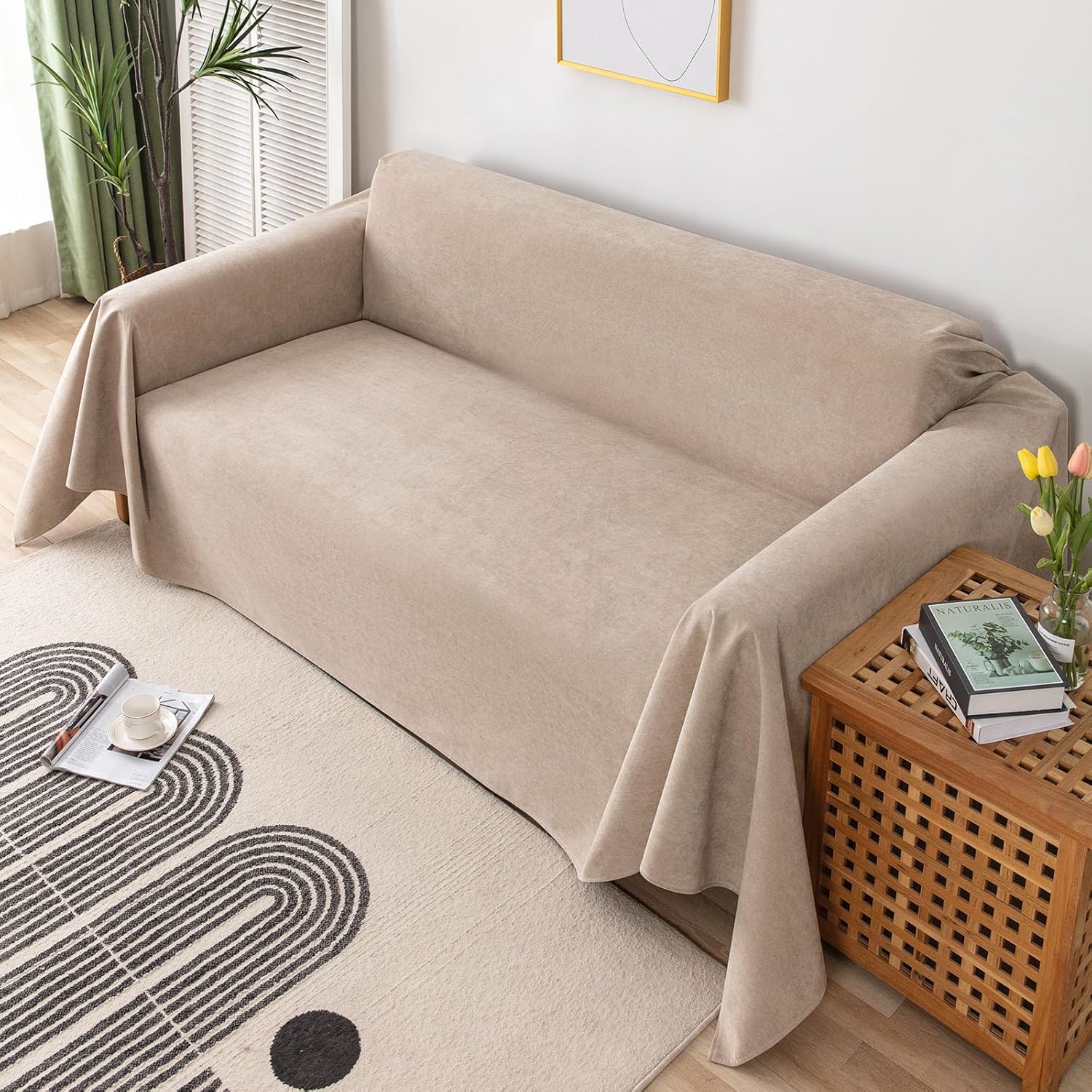 Amazon.com: Foreate Waterproof Couch Cover Sectional Sofa Cover Couch ...