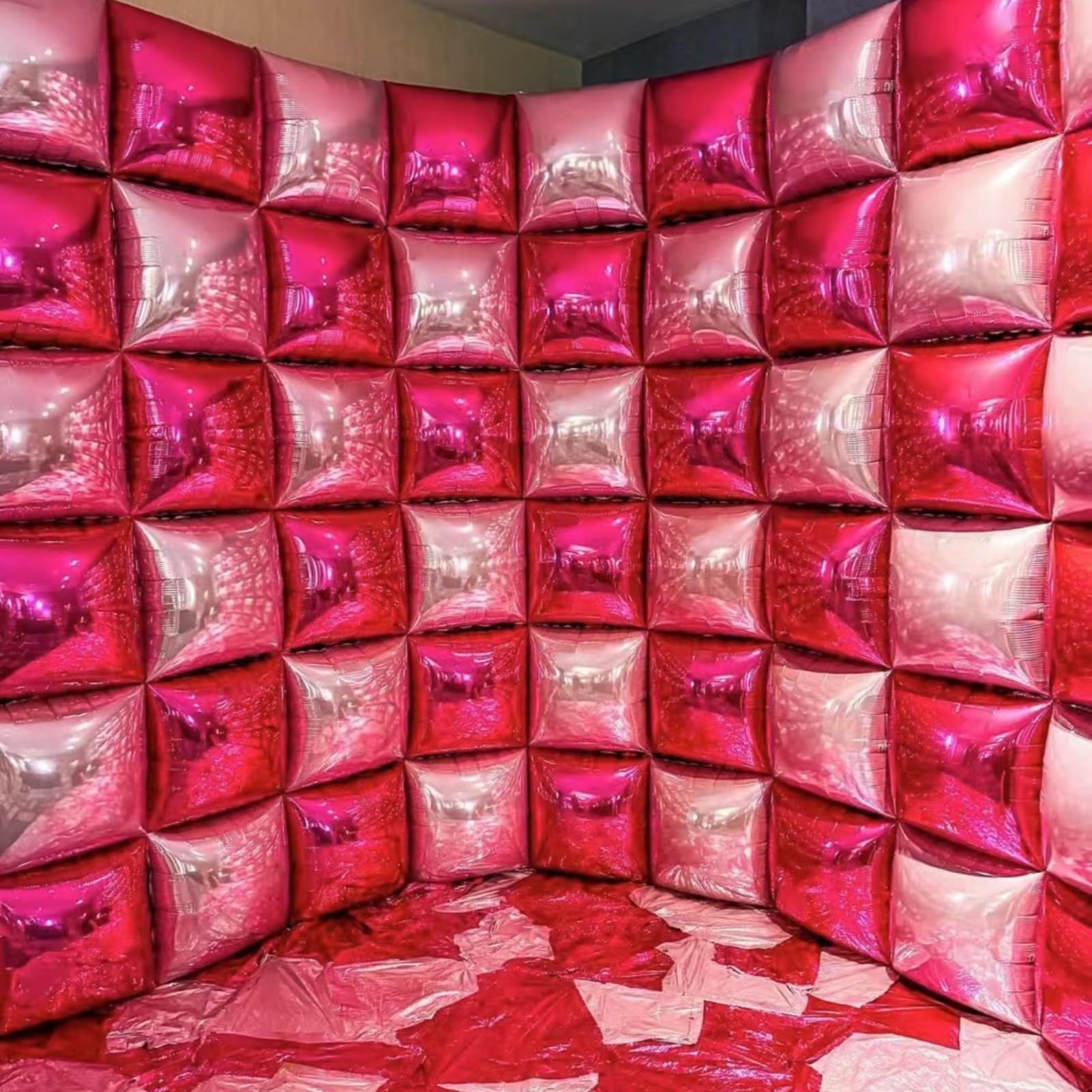 Amazon.com: 【50pcs】 Hot Pink Party Decorations Square Foil Balloons ...
