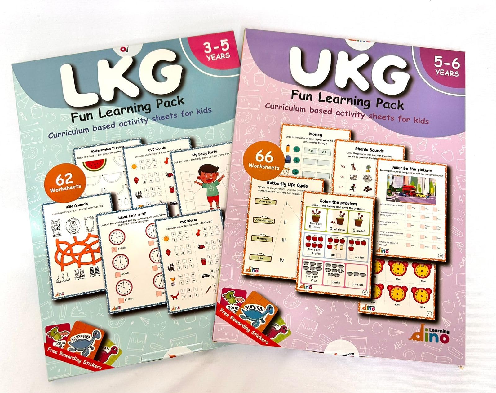 Buy UKG and LKG Worksheets Combo - 128 Worksheets + Sticker Sheets ...