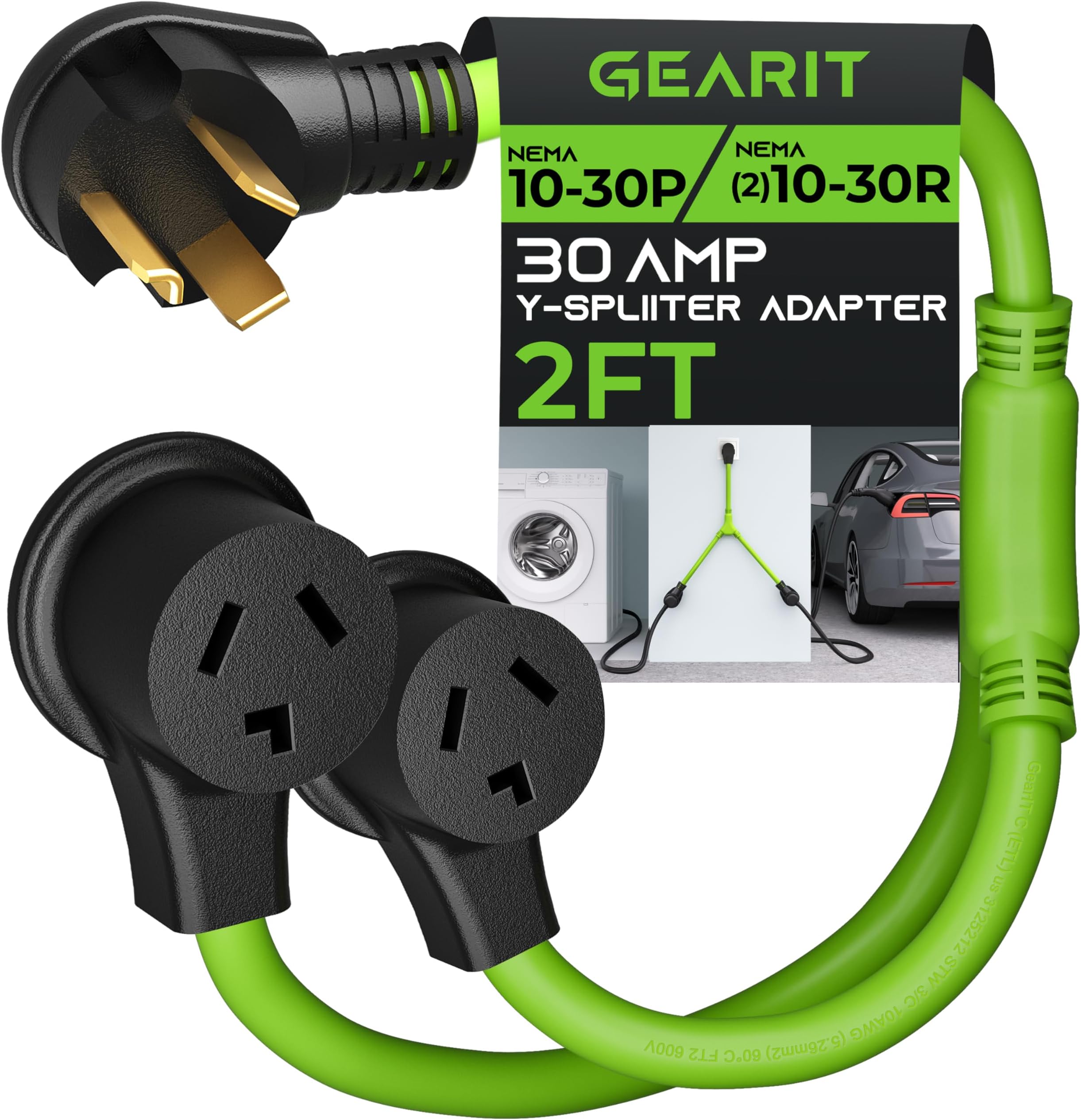 Amazon.com : Conntek YL630L630 30 Amp 250V 3' Y-Adapter Cord L6-30P to ...