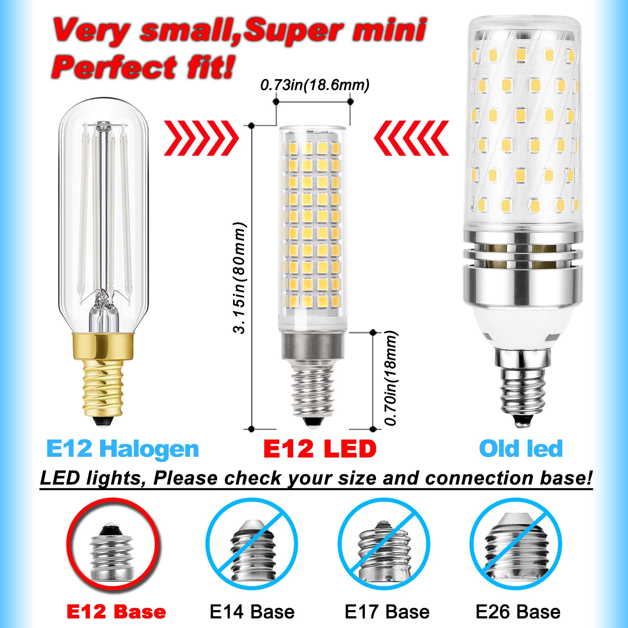 Snapklik.com : E12 100w LED Bulbs Equivalent C7,4000K Natural White ...