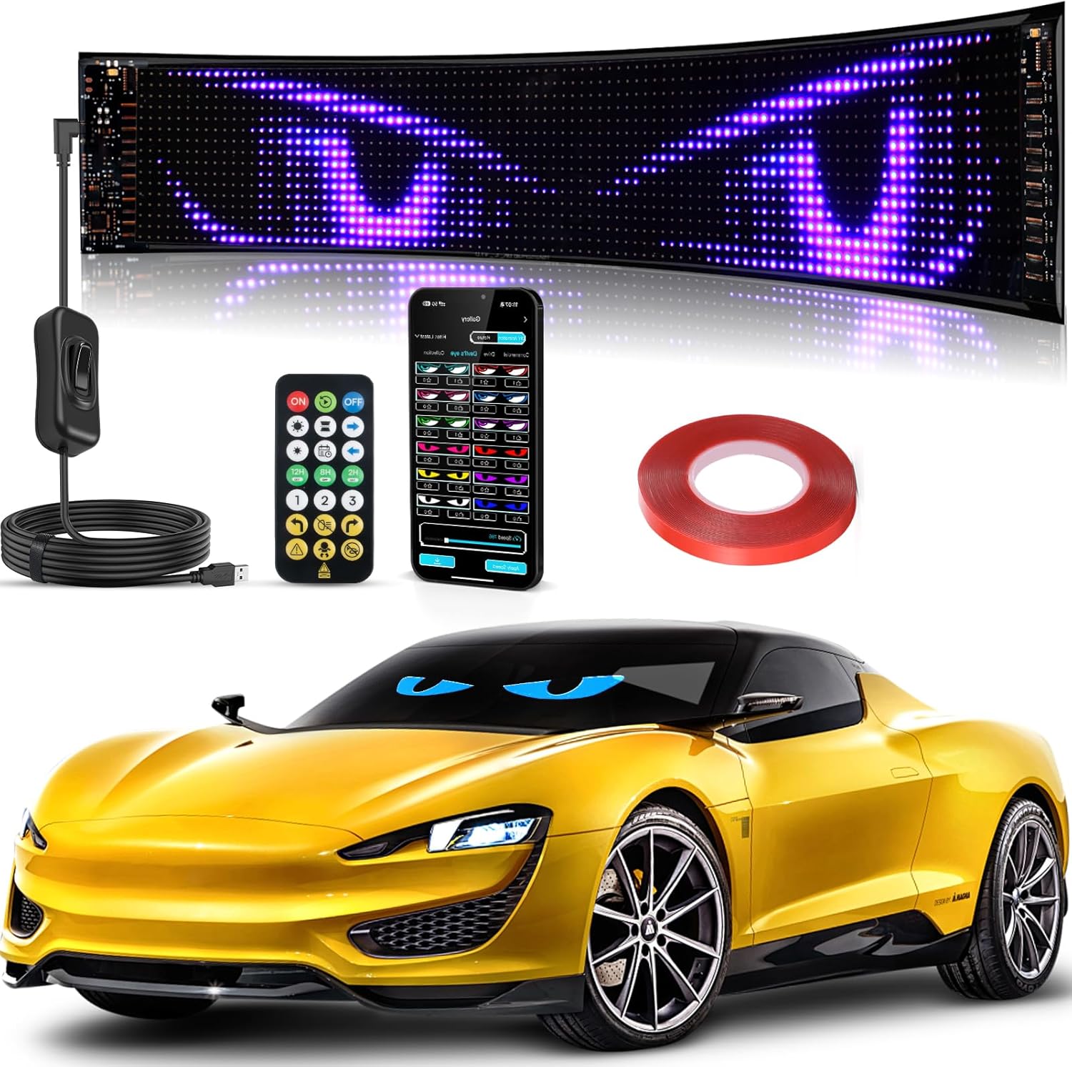 Amazon.com: Devil Eye Sign Lights 23.42″×4.72″ inch, LED Flexible ...